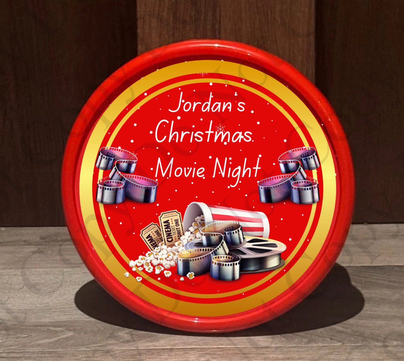 Chocolate Tub Sticker - Christmas Movie Night Gold Rim – RST Prints